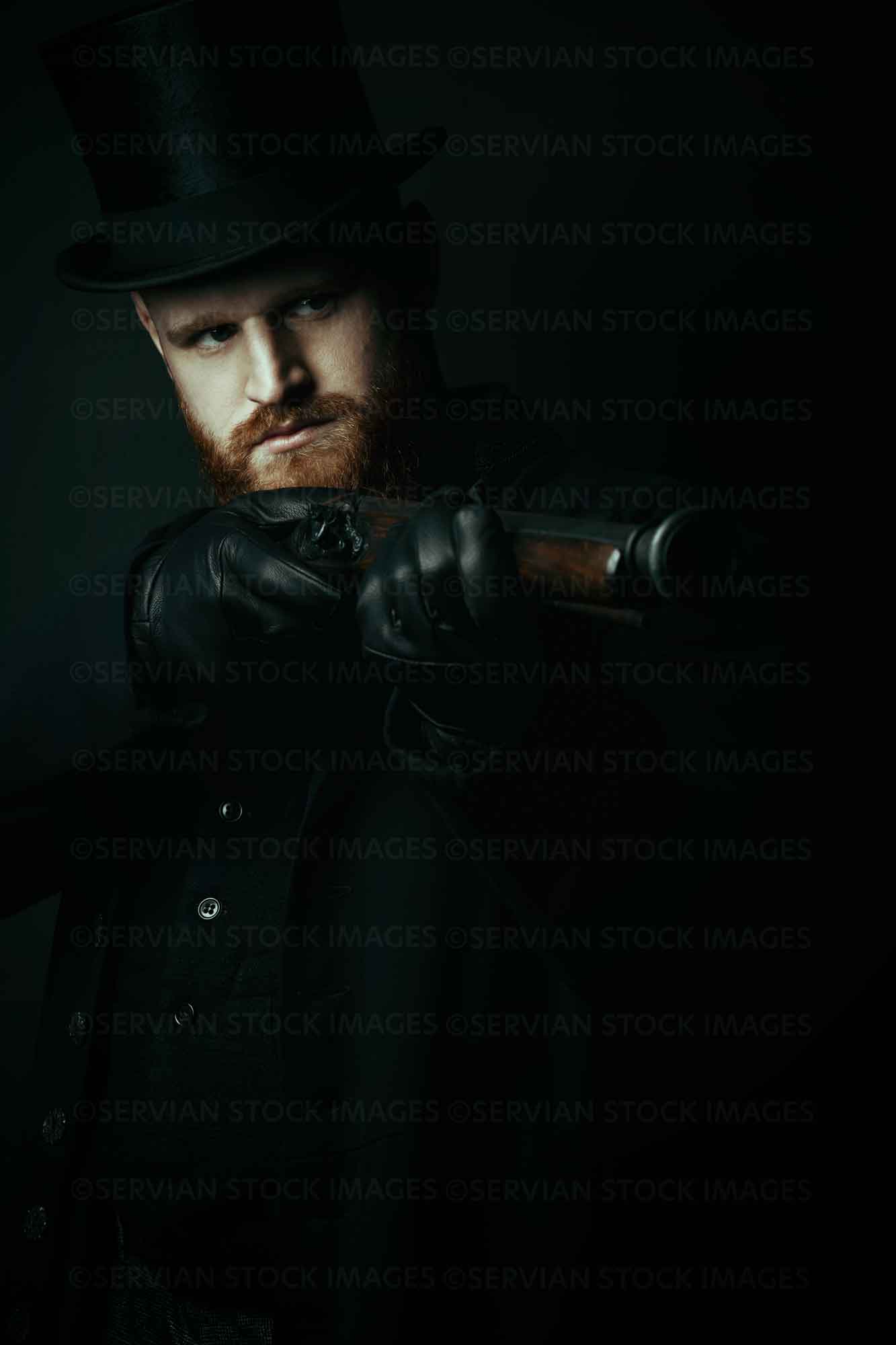 Victorian man holding a gun (Luke 5206) – Servian Stock Images